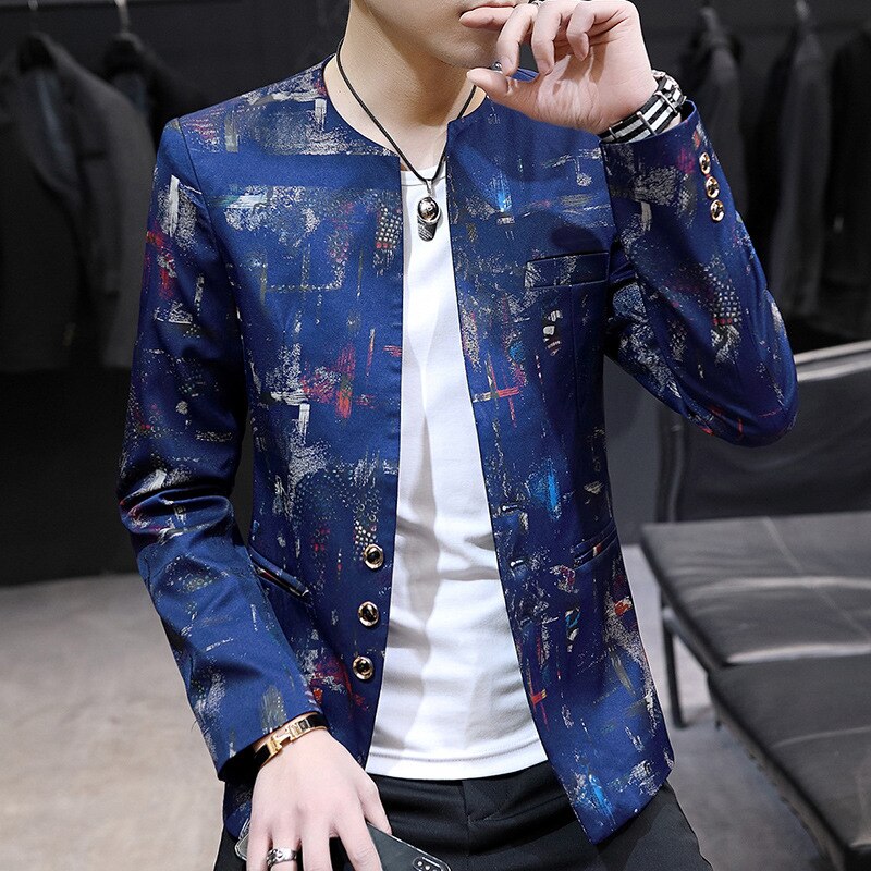 HOO male collar printed cultivate one's morality l... – Grandado