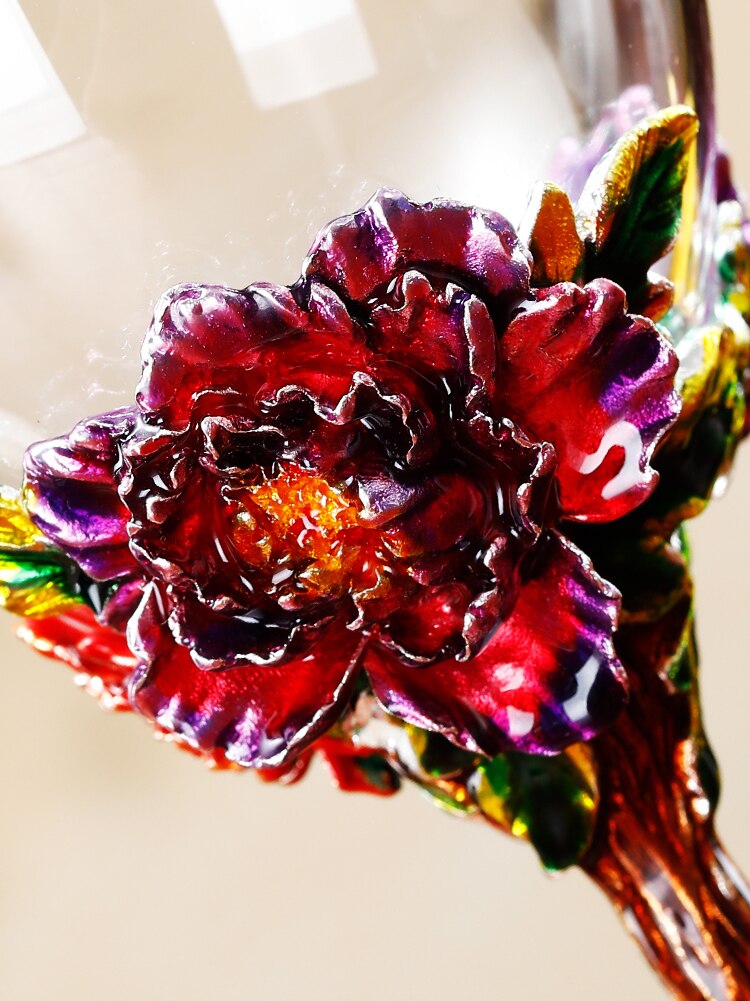 BEAUTIFUL 3D RELIEF ROSE CRYSTAL GLASS GOBLET VINT... – Vicedeal