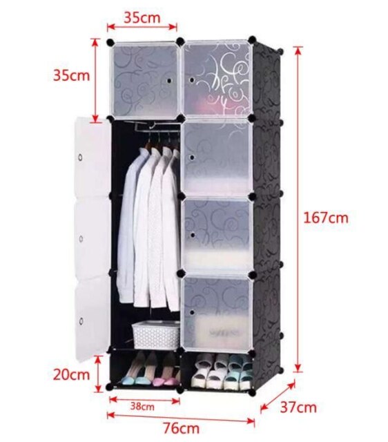 Multifunction Detachable Plastic Wardrobe Assembly... – Grandado