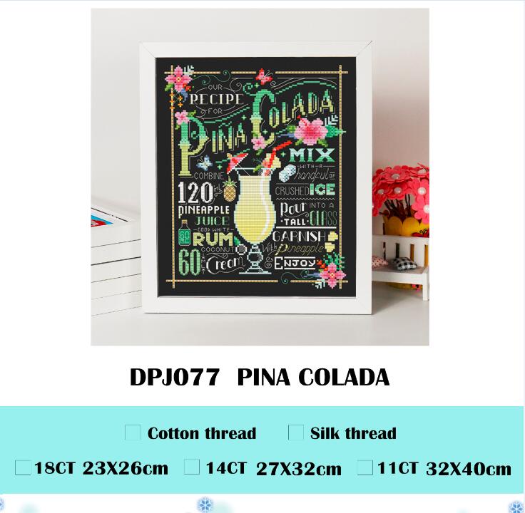 PINA COLADA cross stitch kits word pattern aida fa... – Grandado