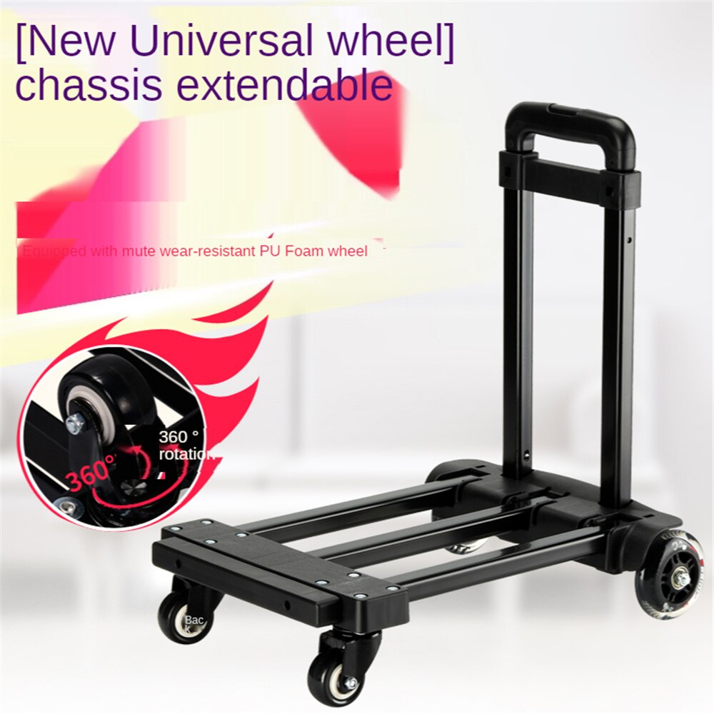 Folding Shopping Hand Truck 4-Wheel Solid Construc... – Vicedeal