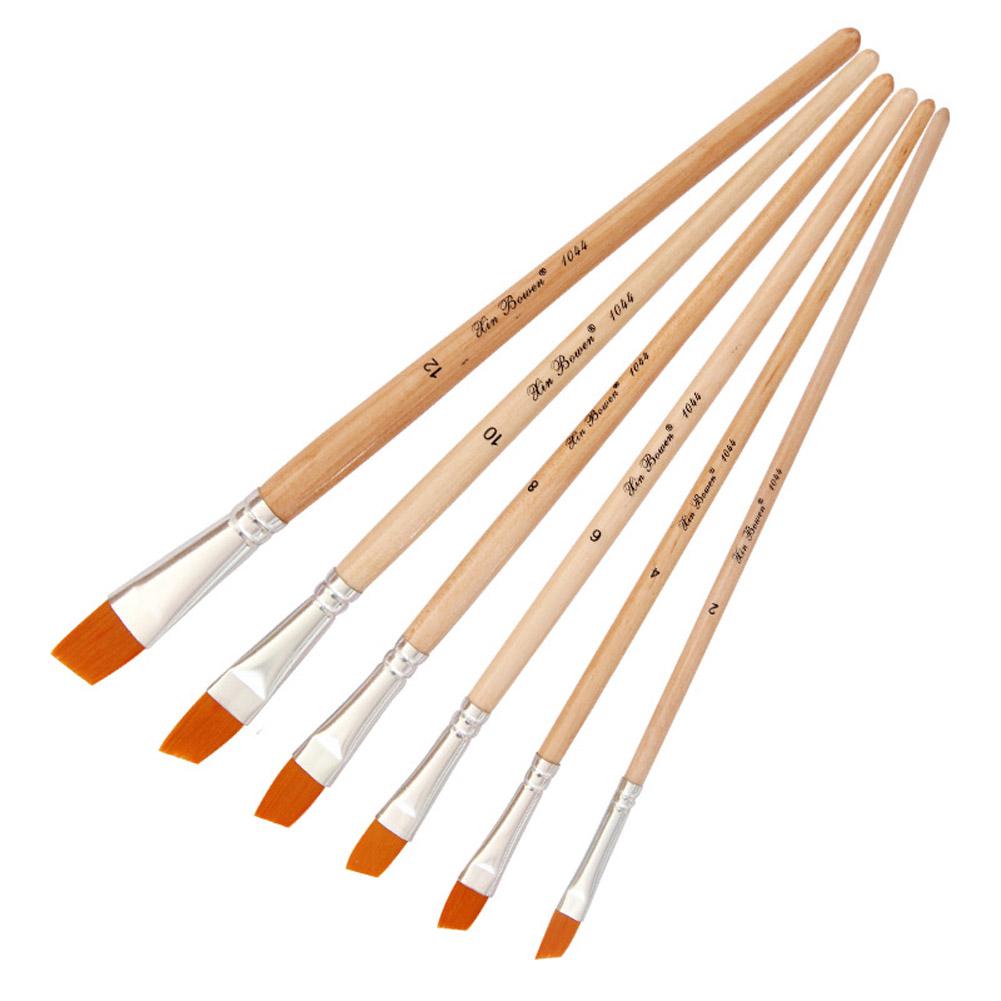 6 Stks/set Penselen Set Geel Penselen Nylon Haar K... – Grandado