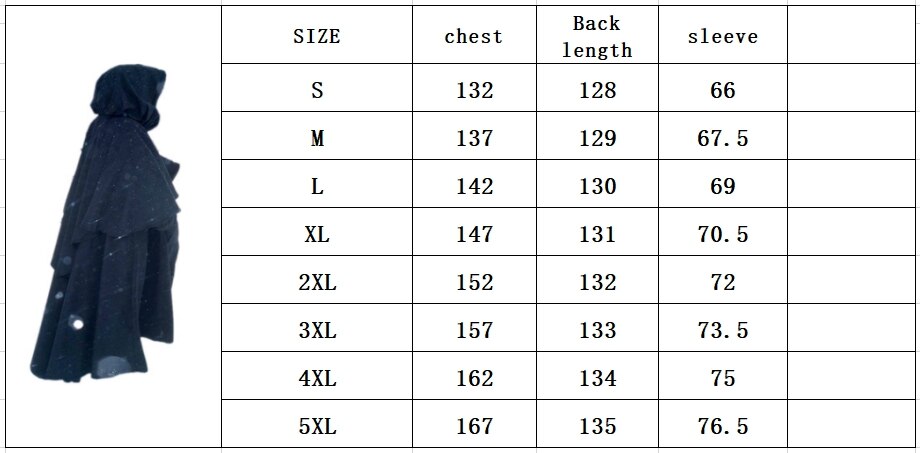 mens Long Cape Cloak Hooded Coat Winter Outwear Me... – Grandado