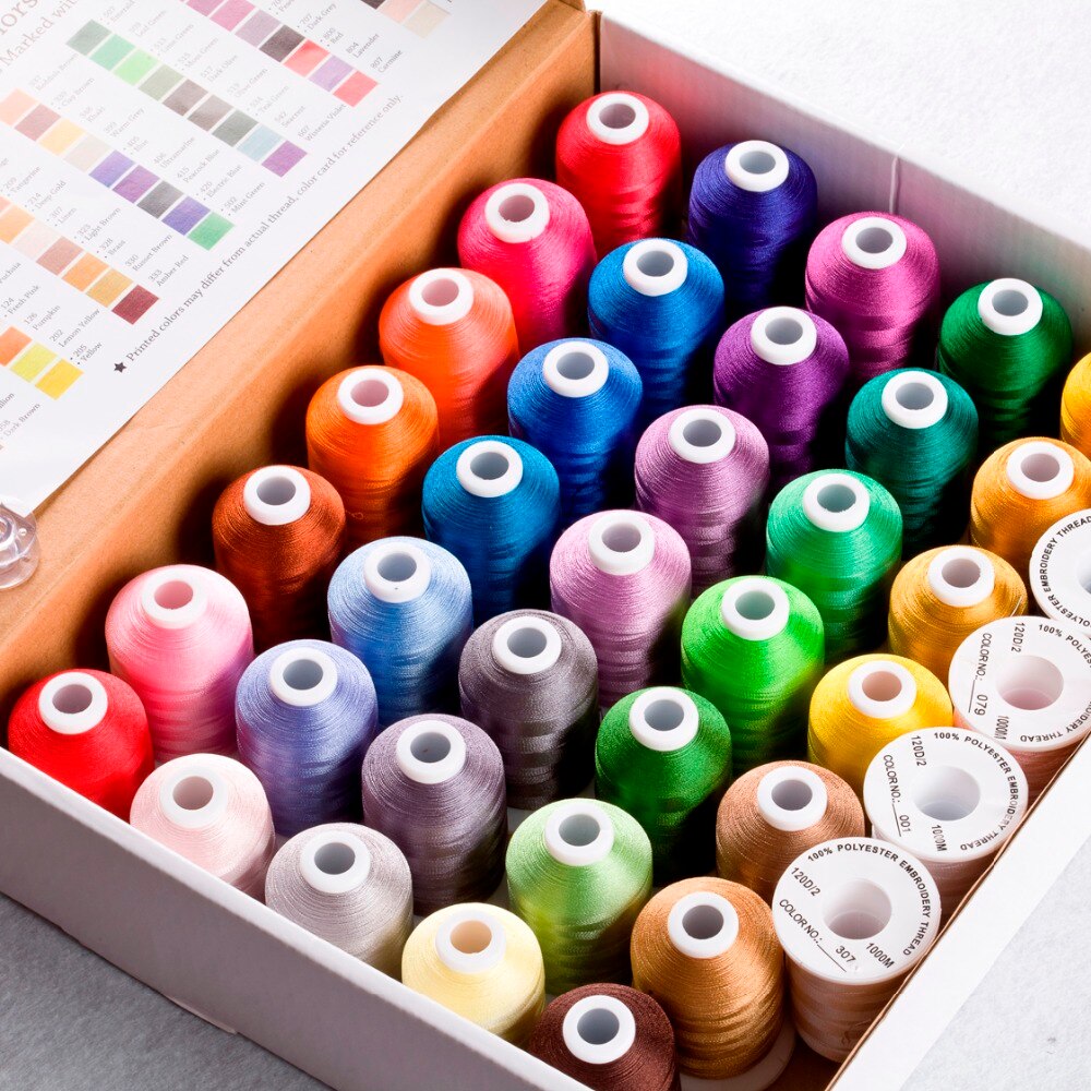40 Brother Colors Polyester Embroidery Thread For ... – Grandado