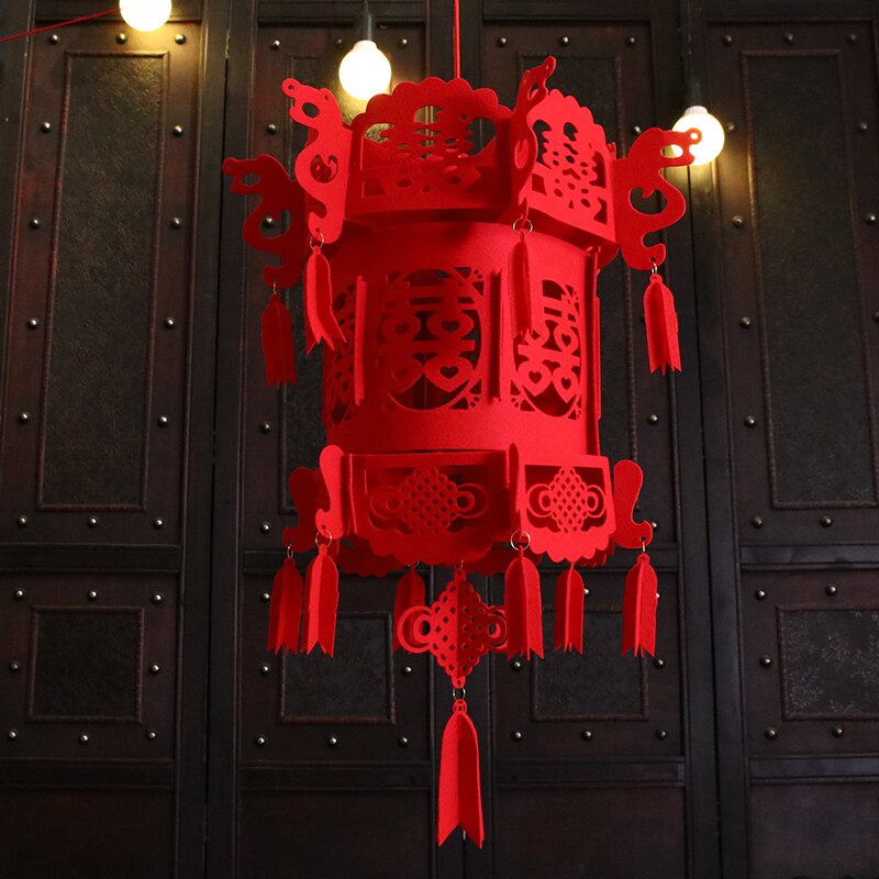 1pc Chinese Lantern DIY Non-woven Flocking Lantern... – Grandado