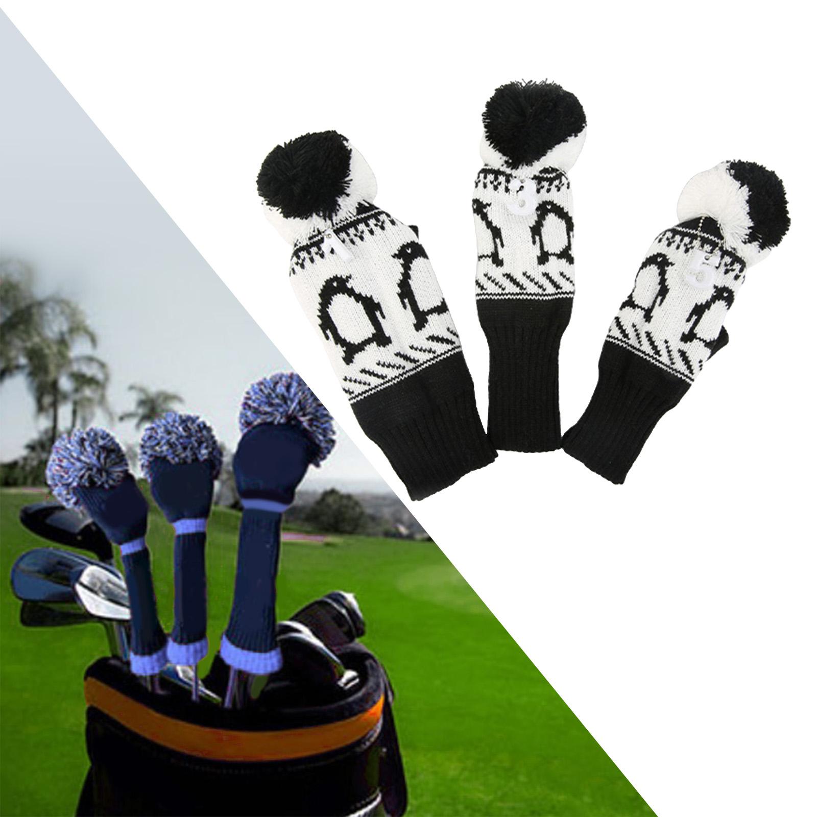 Knit Pom Pom Golf Headcover Wood Club Cover for Dr... – Grandado