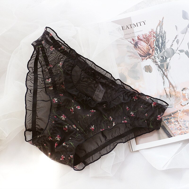 Japanese Style Broken Flower Print Mesh Women Cute... – Grandado