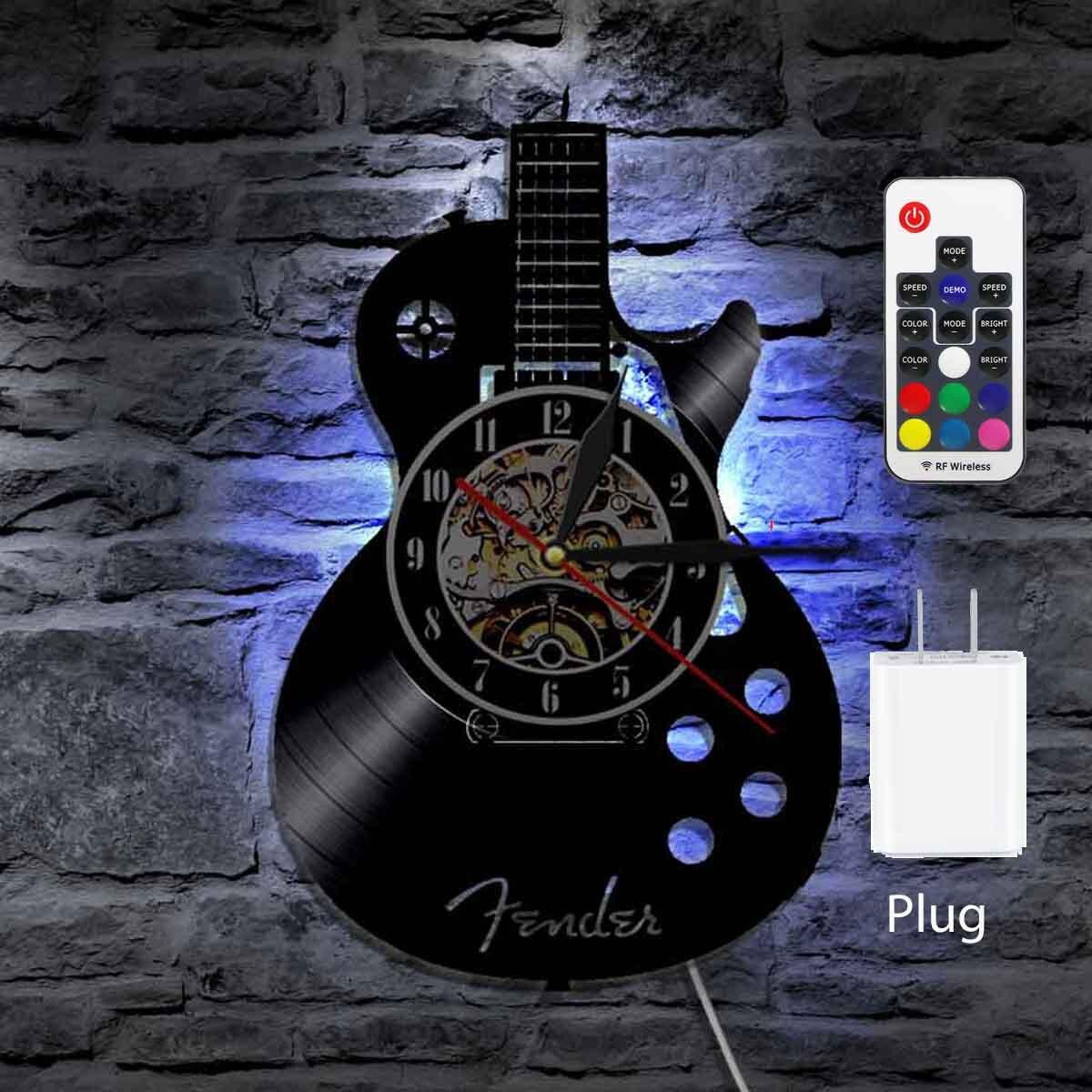 Acoustic Guitar Vinyl Record Wall Clock Guitar Mus... – Grandado