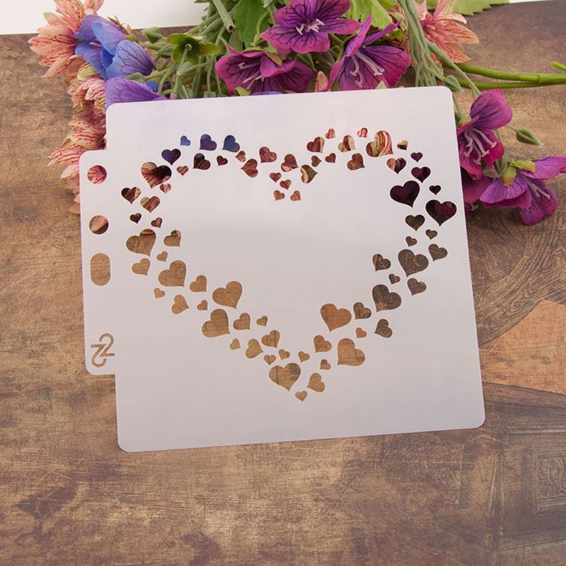 Heart Stencils Template Painting Scrapbooking Embo... – Grandado