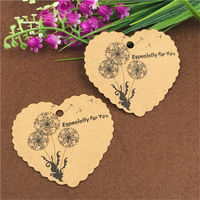 Kraft Paper Card Tags Labels Heart Shape Especiall... – Grandado