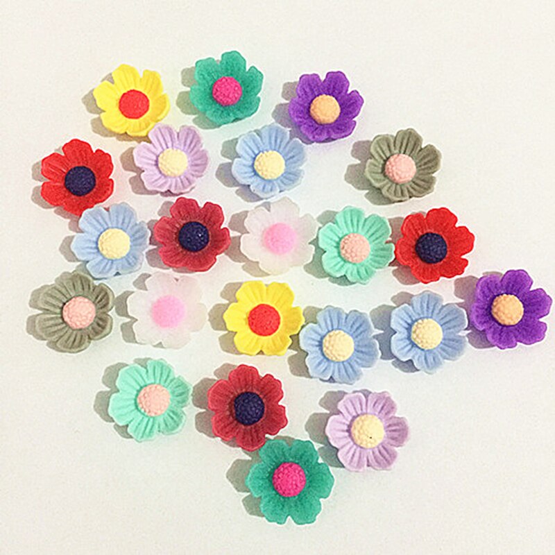 100Pcs 14mm mix Resin Flowers Decoration Crafts Fl... – Grandado