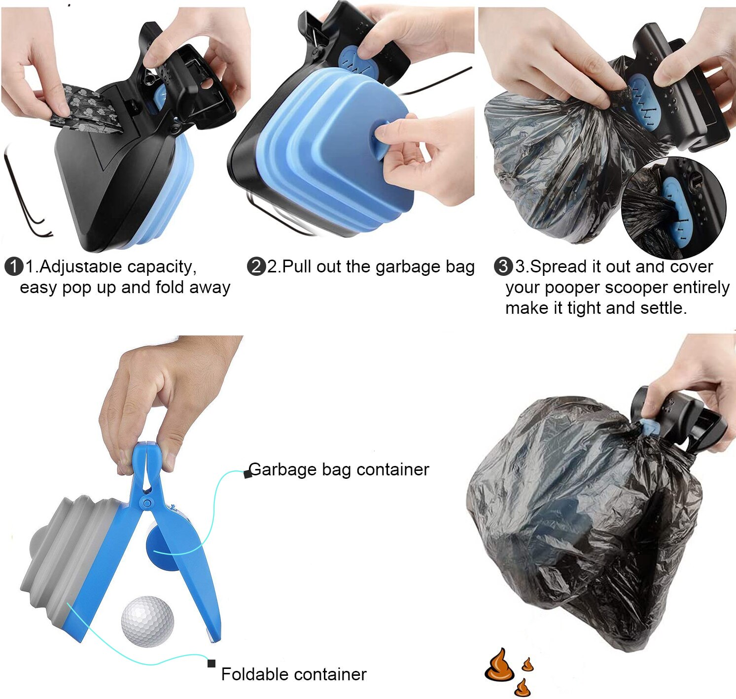 Dog Poop Bag Dispenser Travel Foldable Pooper Scoo... – Grandado