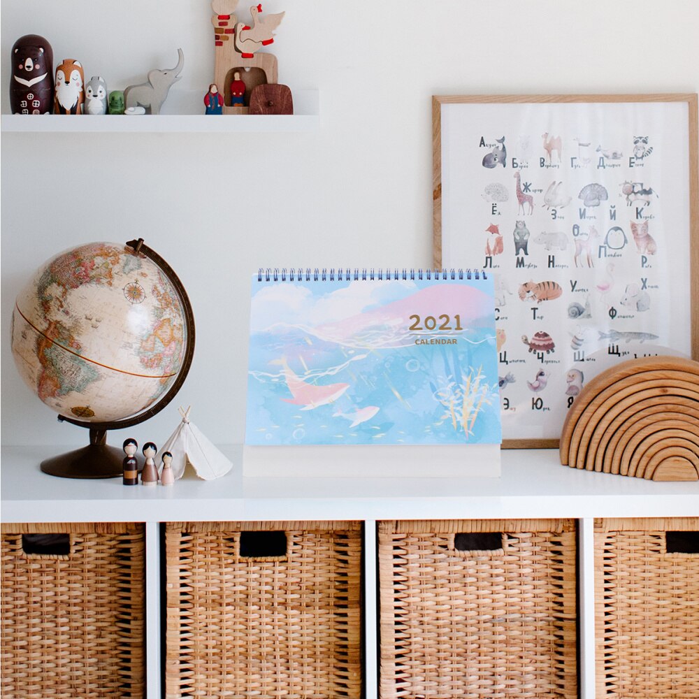 1 Set Simple Unique Chic Tabletop Calendar Desk Ca... – Vicedeal