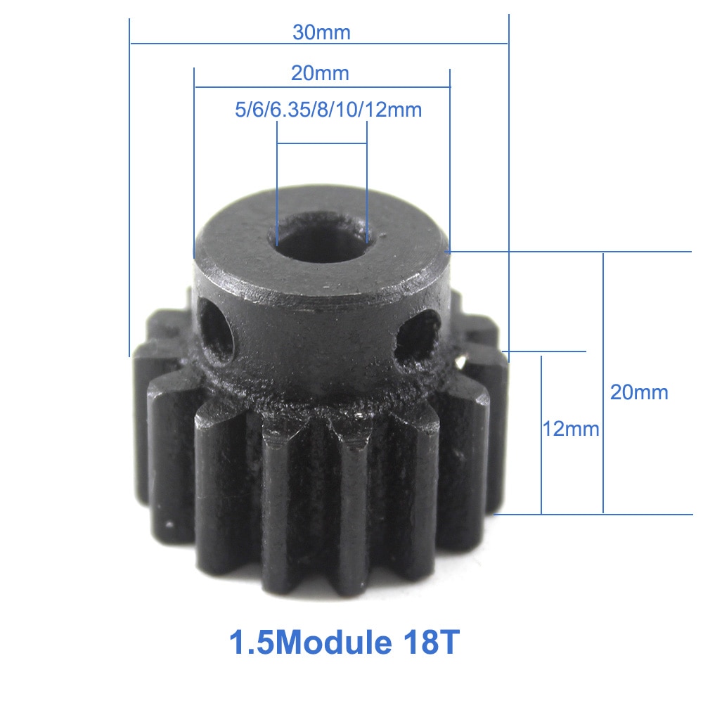 1.5Module 18T Gear Wheel 45Steel Spur Gear Pinion ... – Vicedeal