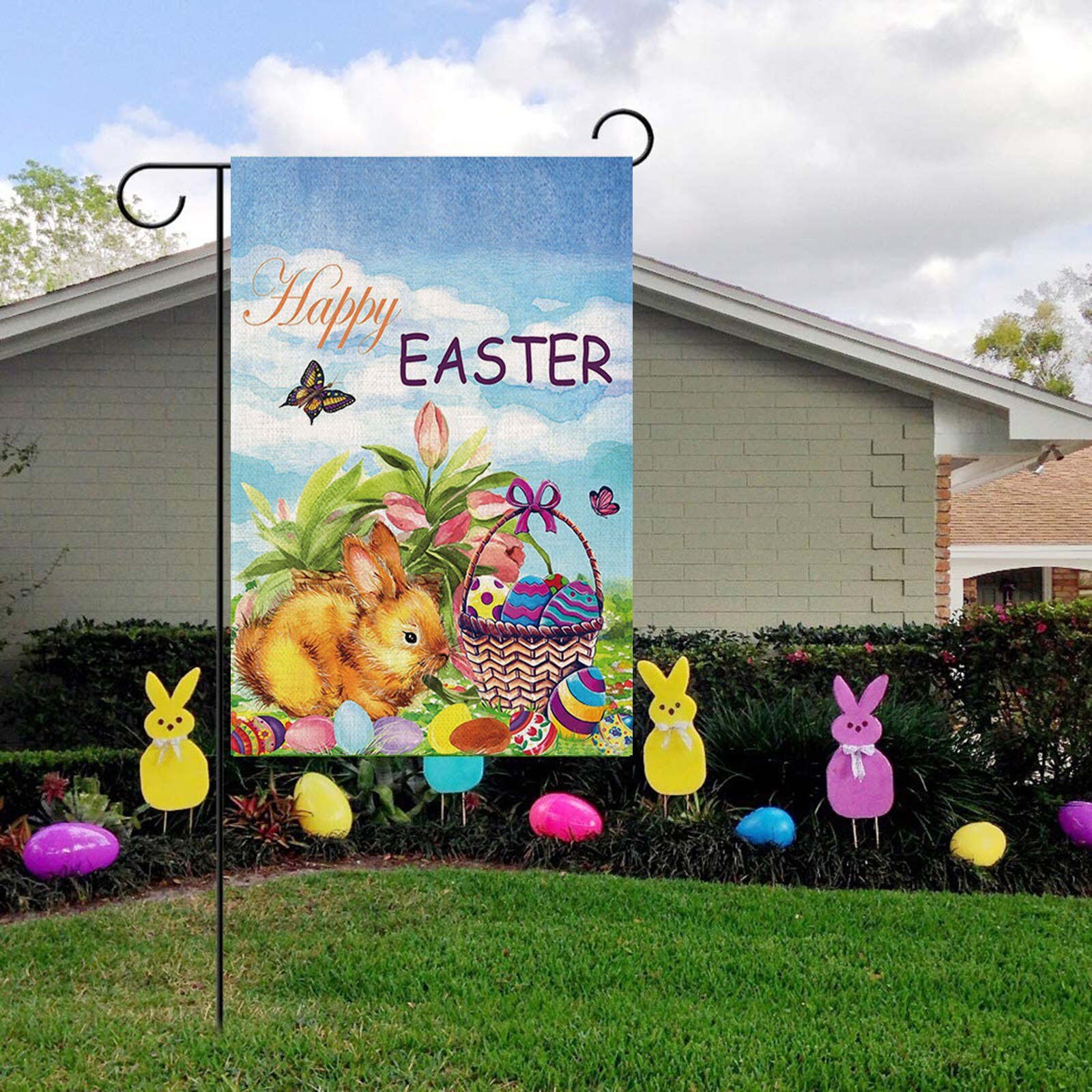 Garden Decoration Easter Banner Flag Happy Easter ... – Grandado