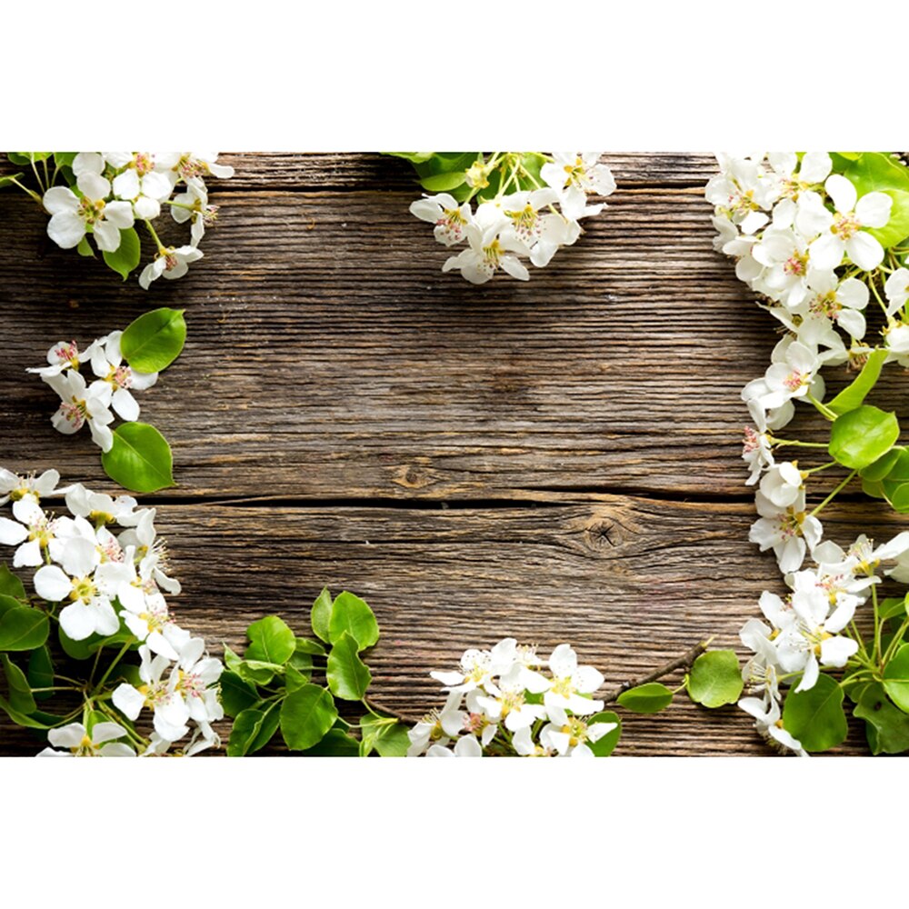 5x3ft Photography Backdrop Wooden Floor Petal Back... – Grandado