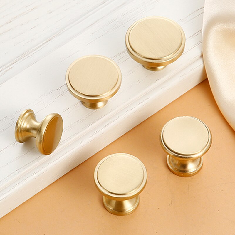 Round Brass Dresser Knobs Drawer Pulls Handles Cab... – Grandado