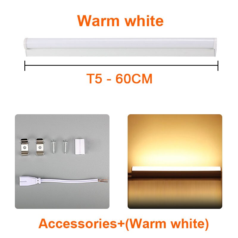 LED Tube T5 Lamp 220V 230V 240V PVC Plastic Fluore... – Grandado