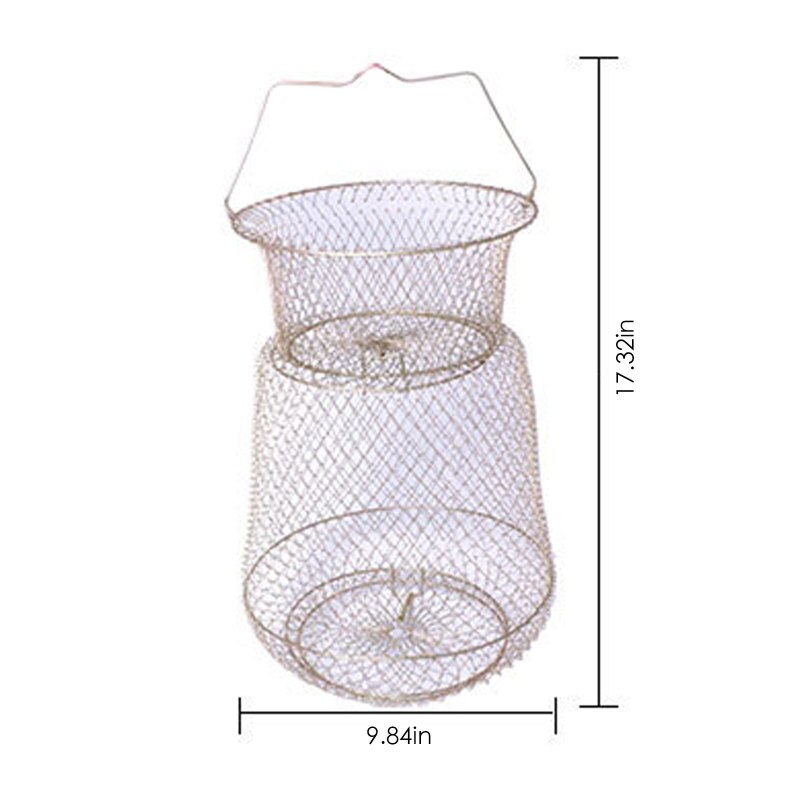 Portable Metal Wire Fishing Net Fish Crabs Squid S... – Grandado