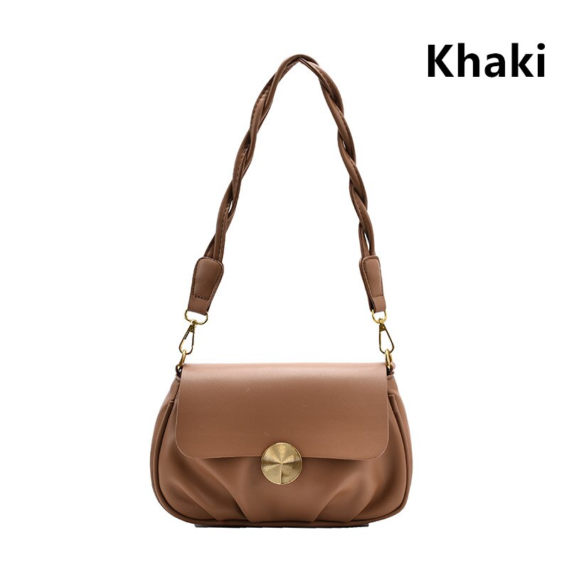 Girls PU Leather Plain Handbag Female Shoulder Bag... – Vicedeal