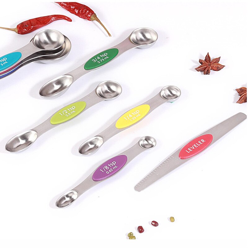 8 Pieces Magnetic Measuring Spoons Set Dual Sided ... – Grandado