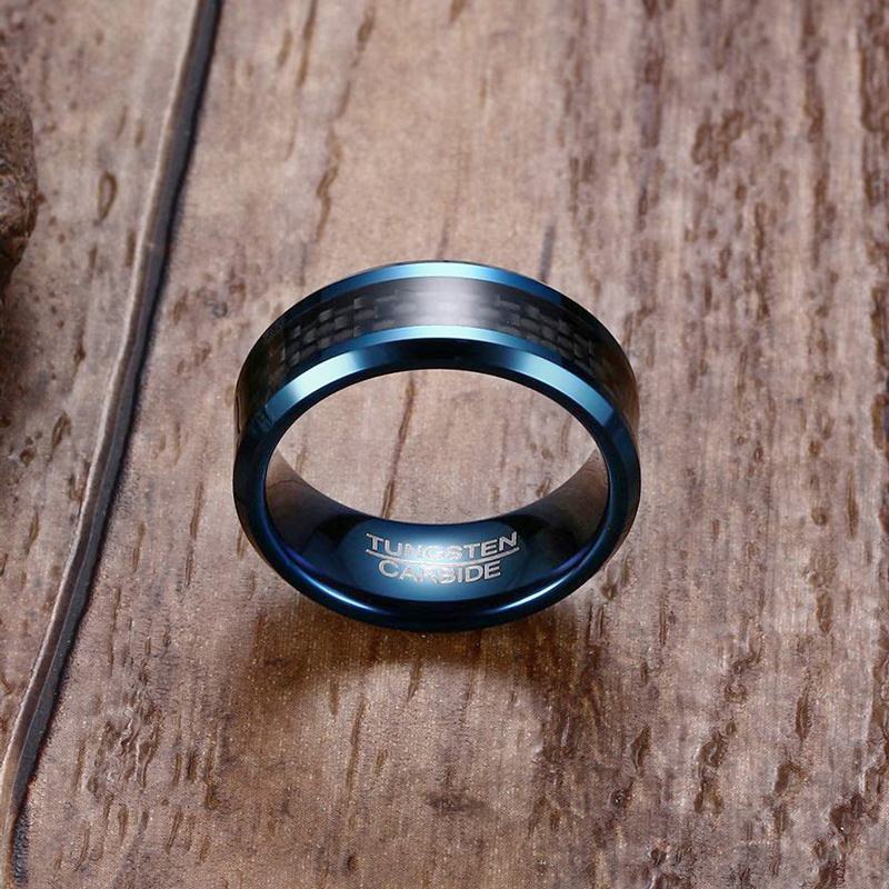 Vnox Blue Tungsten Rings for Men Wedding Bands 8mm... – Grandado