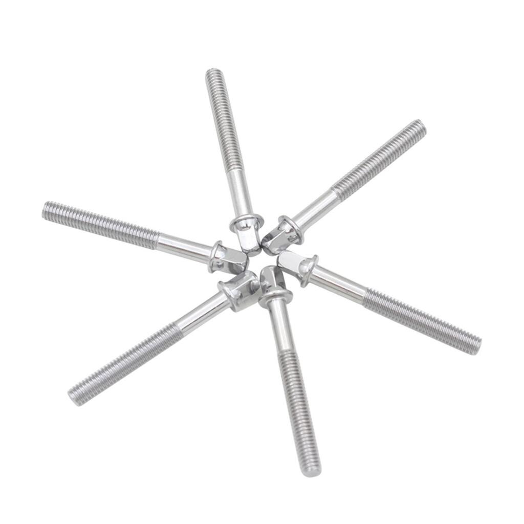 6 Pcs Sliver Metal Drum Tension Rods Screws Drum B... – Grandado