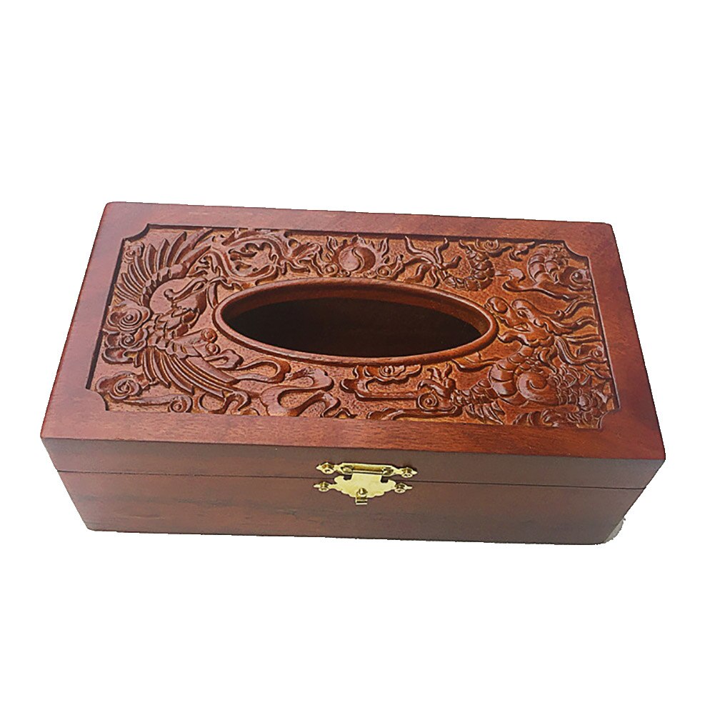 Vintage Wooden Hollow out Embossing Tissue Box Pap... – Grandado
