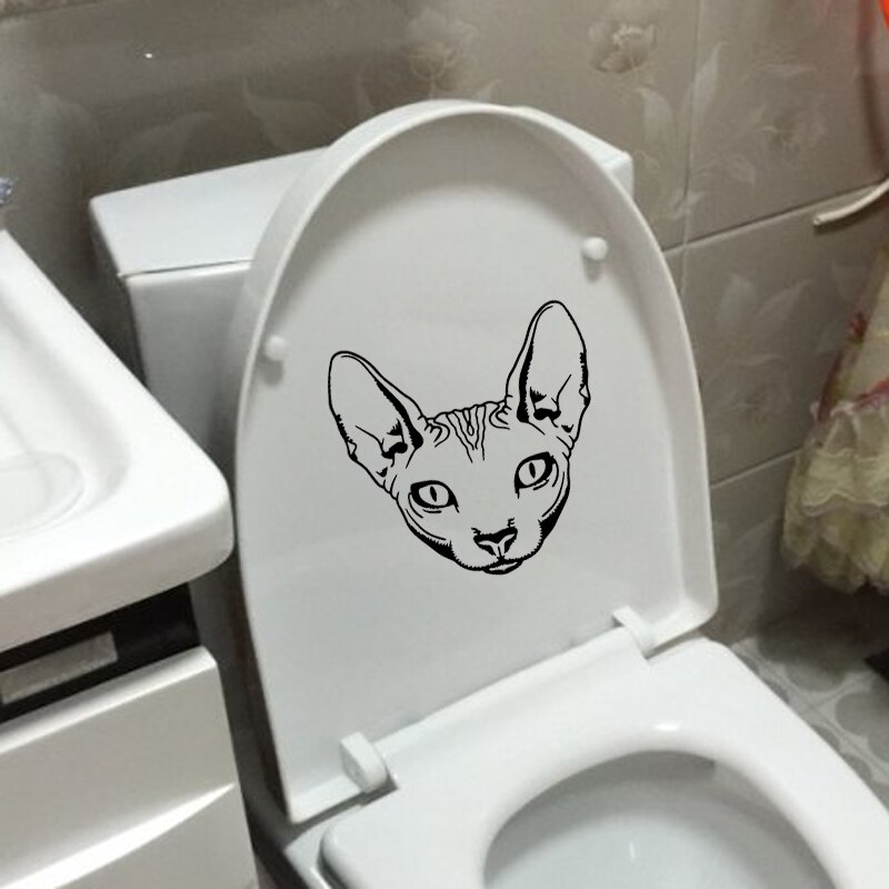 Yoja 21.2*20.5cm sphynx cat toilet decal wallstick... – Grandado
