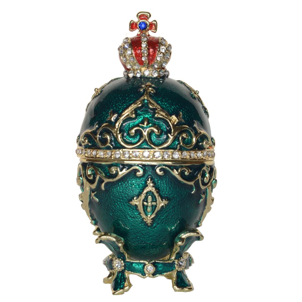 Crown on Egg Trinket Box Enameled Jewelry Box Egg ... – Grandado