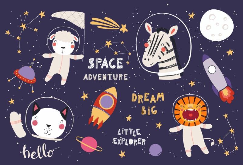 Kids Space Birthday Party Backdrops Universe Party... – Grandado