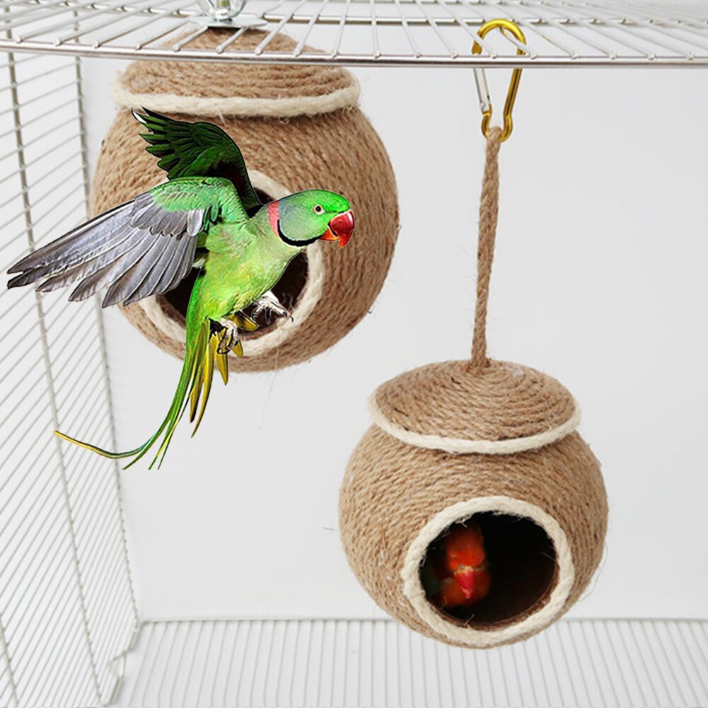 Small Pet Parrot Hamster Coconut Shell House Nest ... – Vicedeal