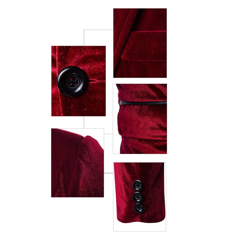 Winter Velvet Blazer Jacket Men Brand Slim Fit Sin... – Grandado