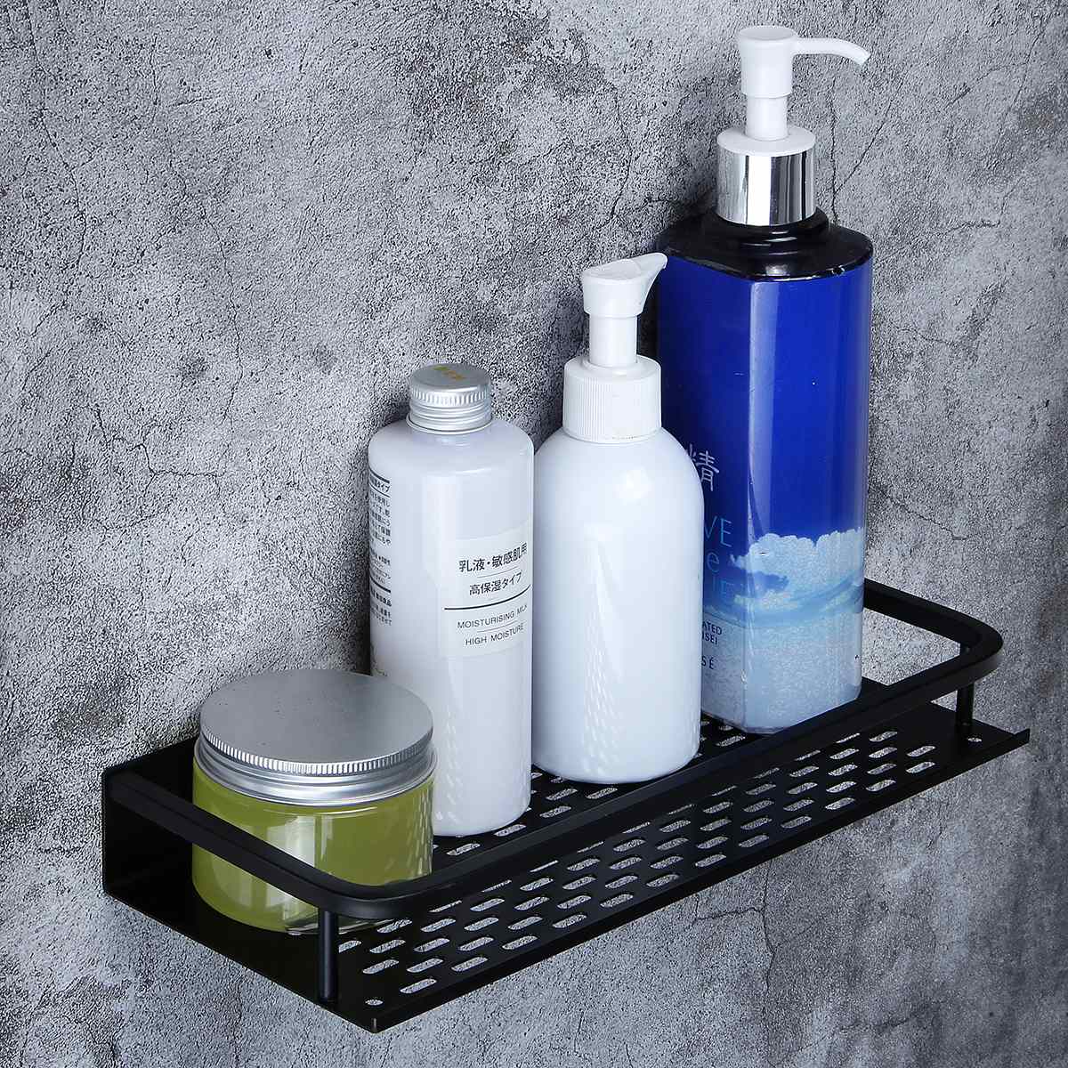 30-50cm Schwarz Bad Regal Rack Halter Küche Wand R... – Vicedeal