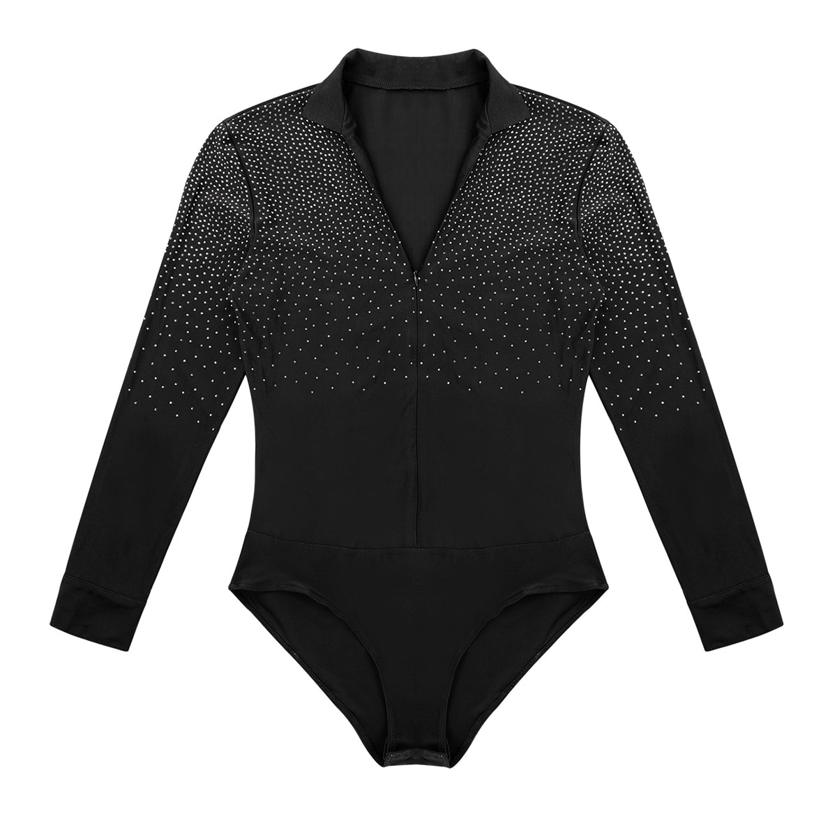 Men Latin dance Leotard Shiny Rhinestones V-neck S... – Grandado