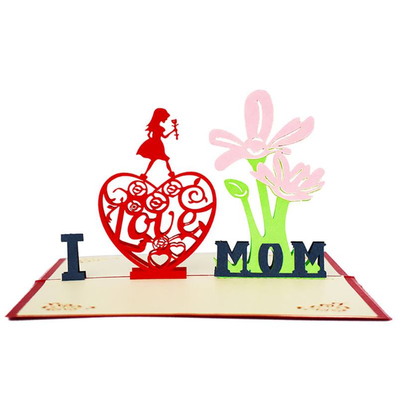 Amo A Mamá Tarjetas 3d Del Día De Las Madres Tarje Grandado