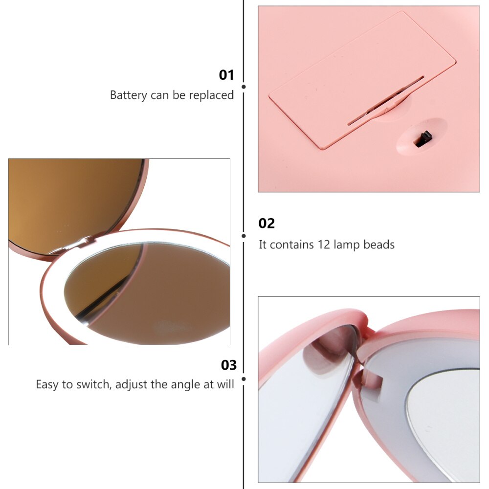 Portable 10x Magnifying Makeup Mirror Mini LED Rou... – Vicedeal