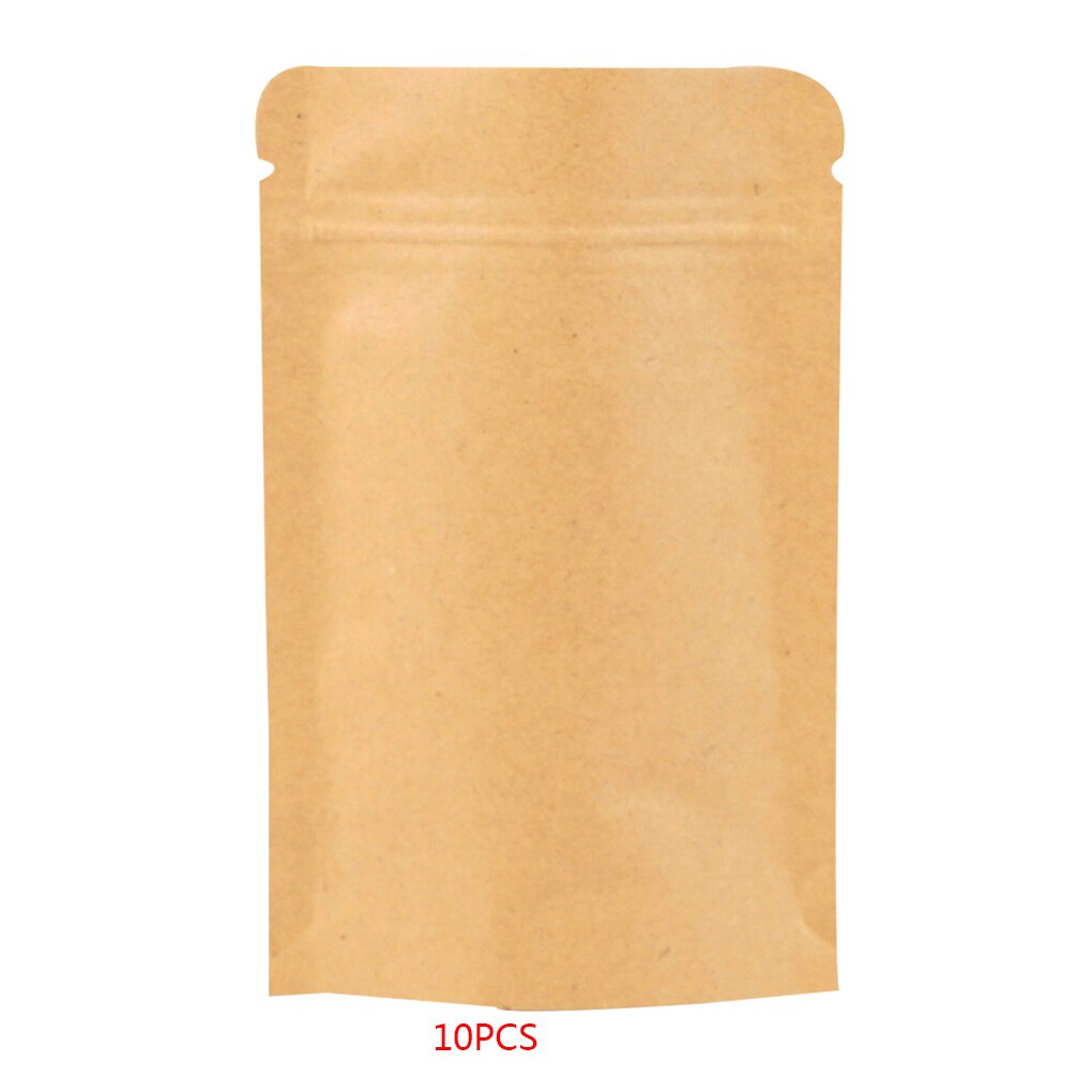 10pcs Resealable Zip Lock Solid Color Kraft Paper ... – Vicedeal