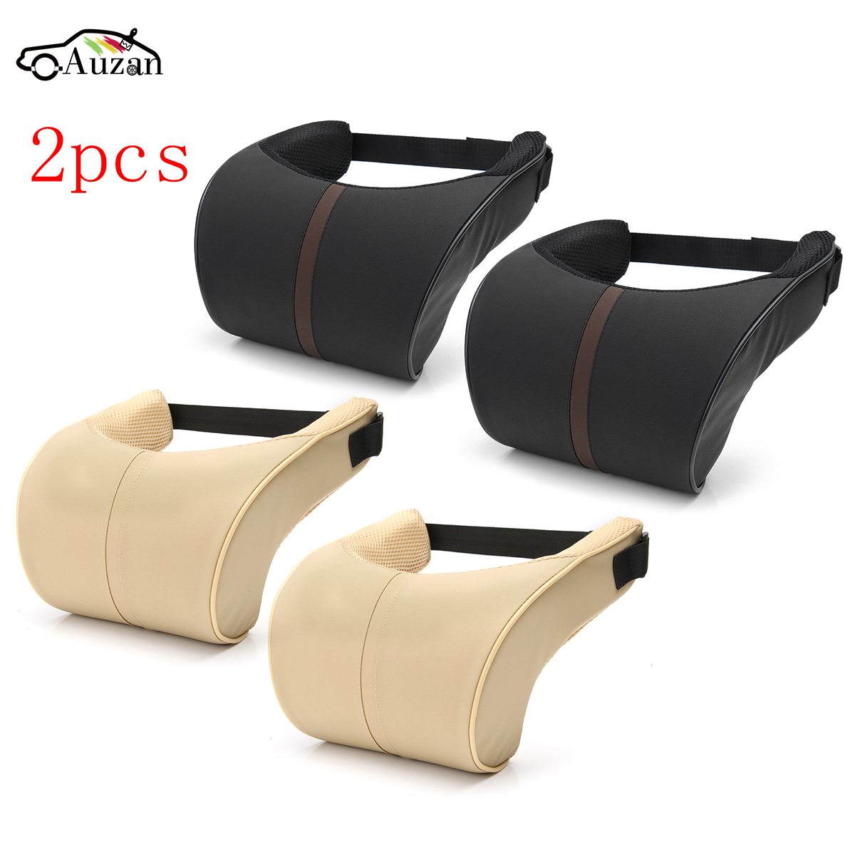 2x Car Seat Neck Pillow PU Leather Ergonomic Seat ... – Vicedeal