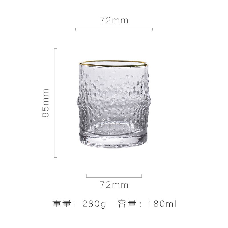 Japanese hammered glass with gold rim, square wate... – Grandado