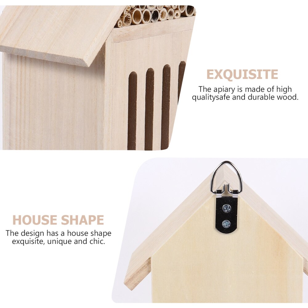 Wooden Insect Bee House Wood Bug Room Bee Shelter ... – Grandado