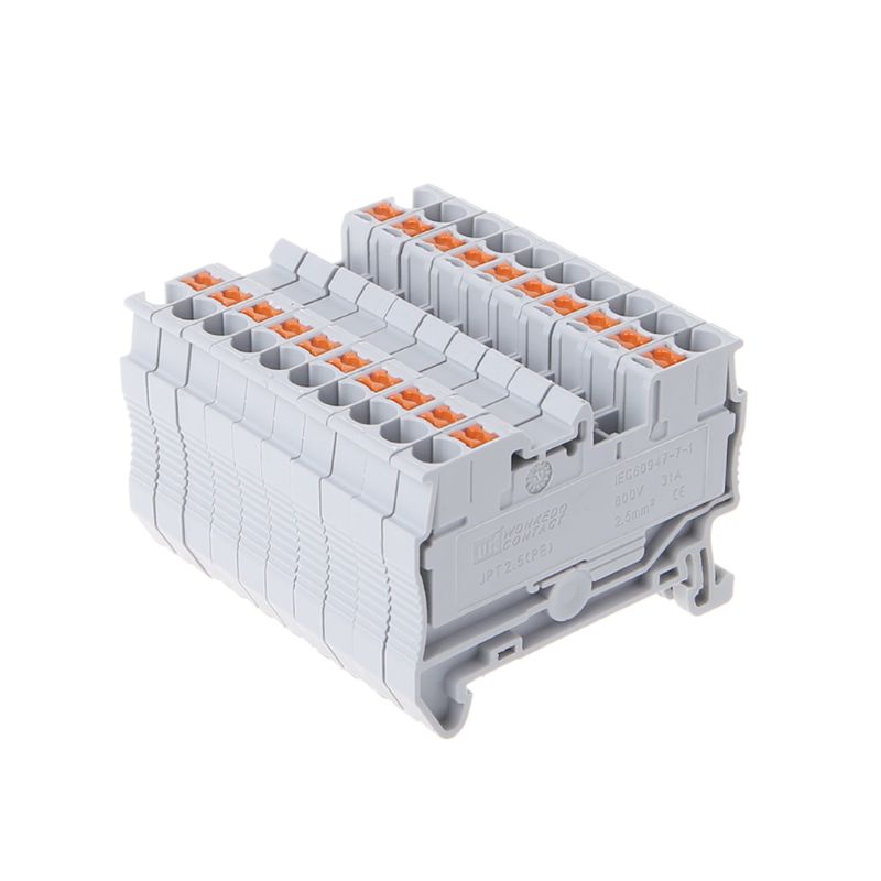 10 Pcs PT 2.5 Push-In Din Rail Mounted Terminal Bl... – Grandado