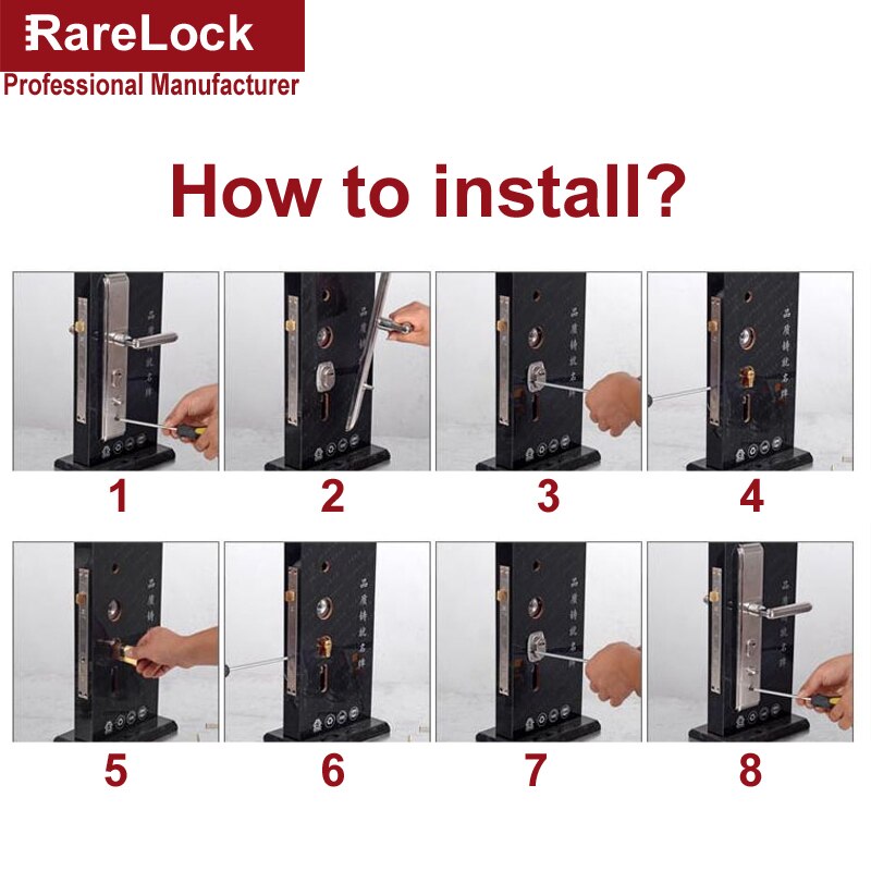 Brass Door Handle Lock Cylinder 7 Keys for Bedroom... – Grandado