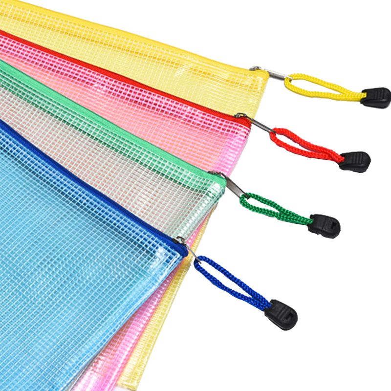 10 Pieces Zipper File Pouch Grid Document Bag Mult... – Grandado