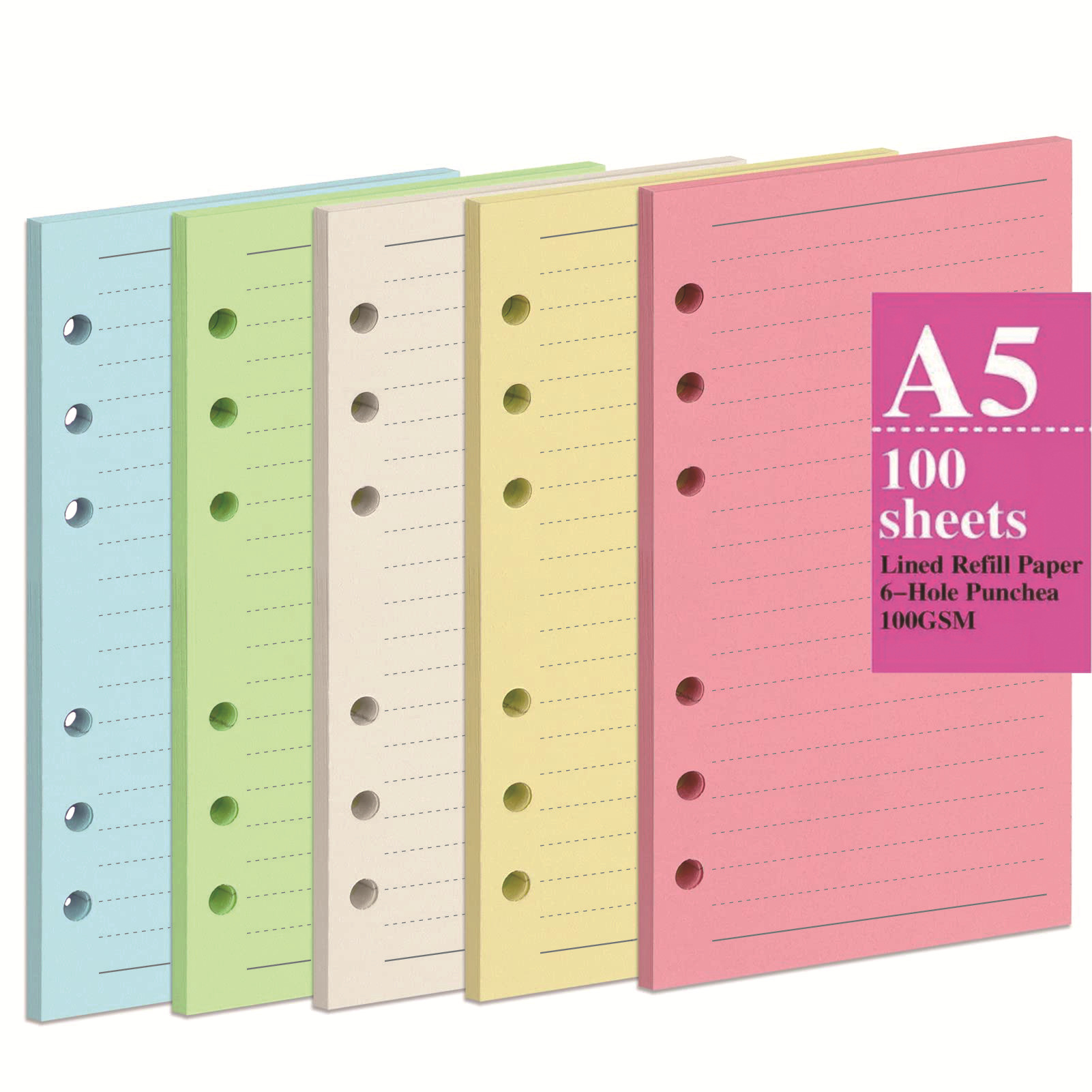 A5 A6 Colorful Loose-leaf Replacement Line Grid Bl... – Grandado