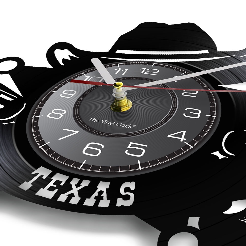 Texas Cowboy Wall Clock Western USA Skyline Symbol... – Grandado