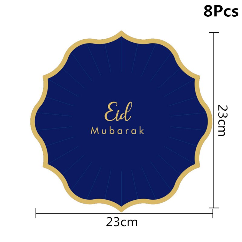 Eid Mubarak Decor for Home Blue Disposable Plate D... – Vicedeal