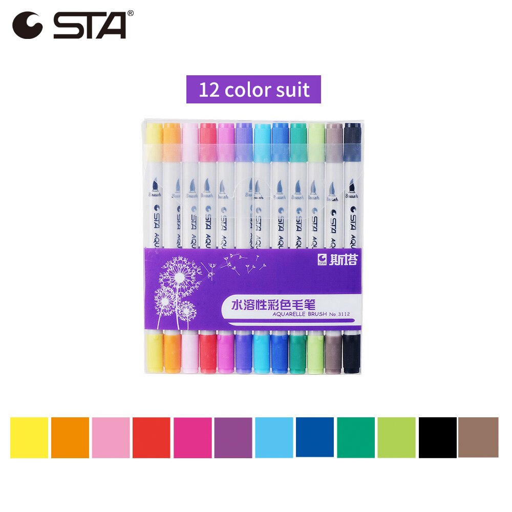 STA Art Markers Watercolor Brush Pen Double Head M... – Grandado