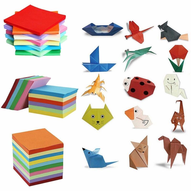 200pcs Square Origami Paper Double Sides Solid Col... – Grandado