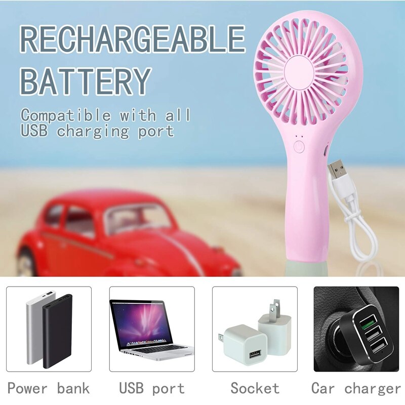 Mini Handheld Fan Battery Powered Rechargeable Bat... – Grandado